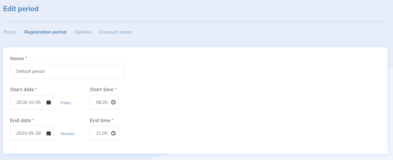 Create and manage registration periods for an event – Help Centre